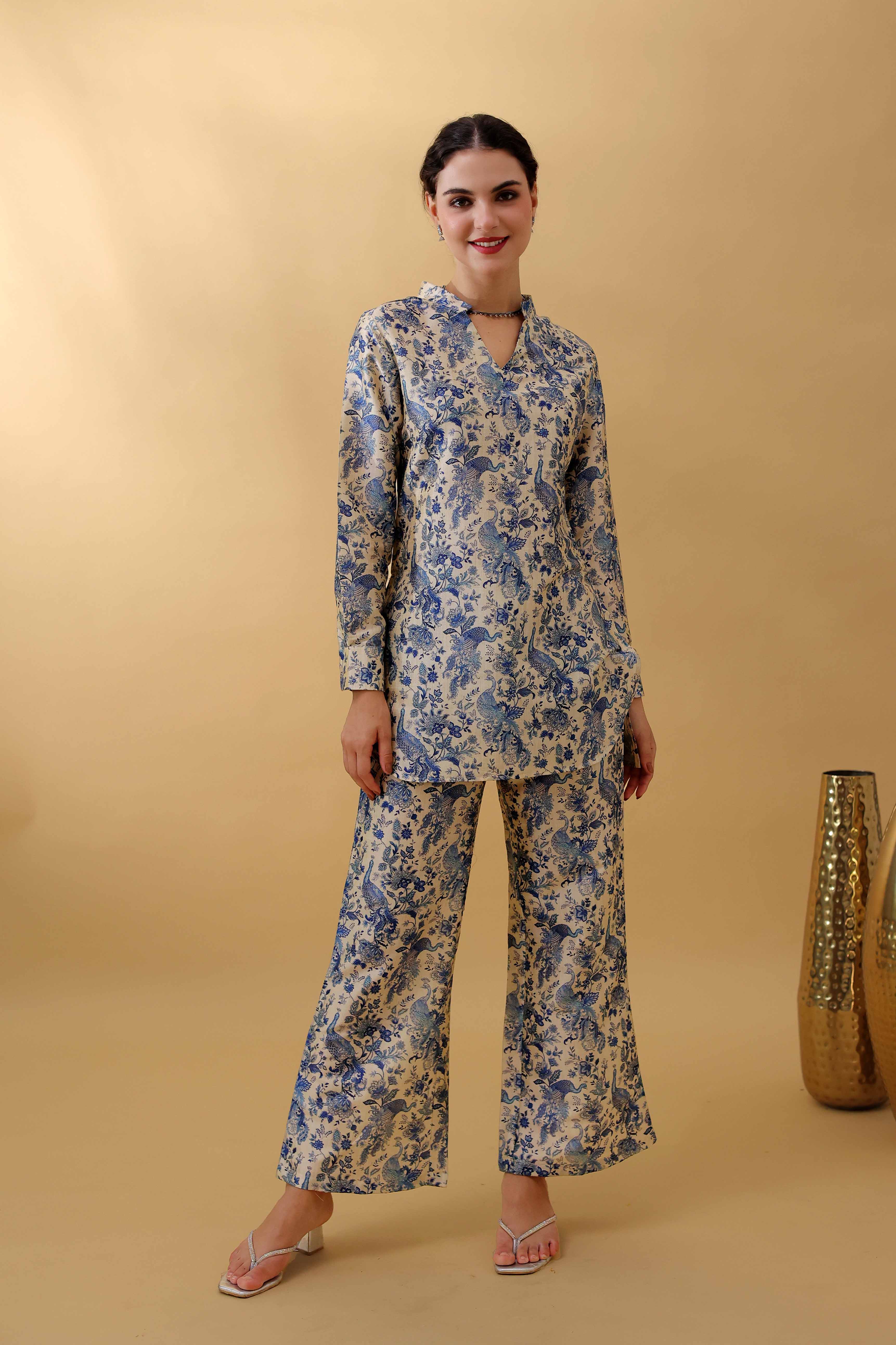 Indigo Bloom Printed Kurti Set – BEOM COMMERCE